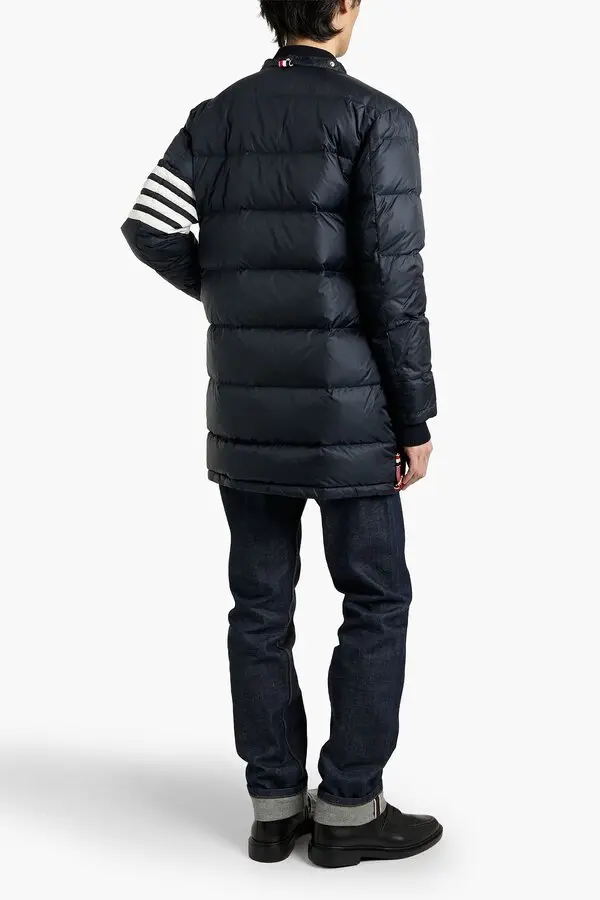 Thom Browne Striped Quilted Shell Hooded Down Coat