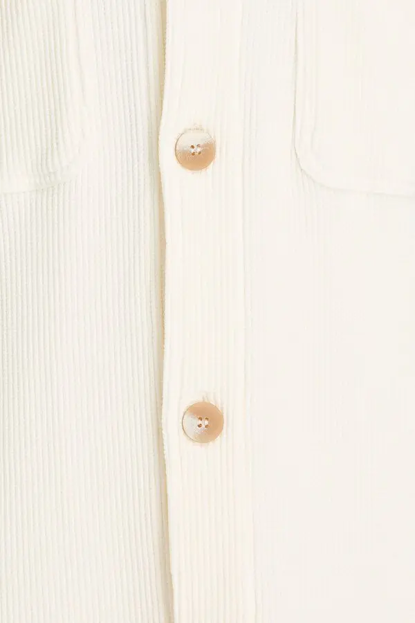 Frescobol Carioca Pedro Waffleknit Cotton Overshirt - Ivory