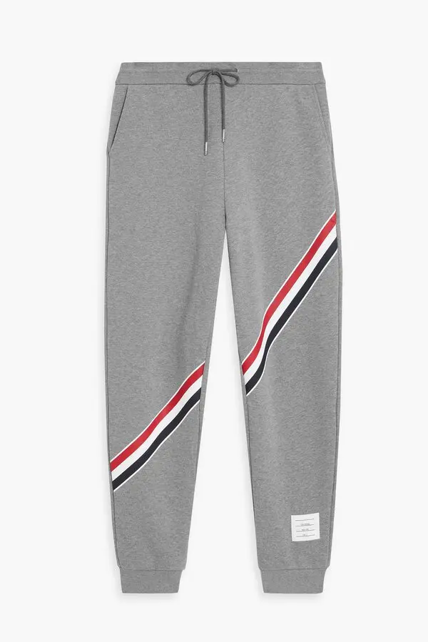 Thom Browne Striped French Cottonterry Sweatpants - Gray
