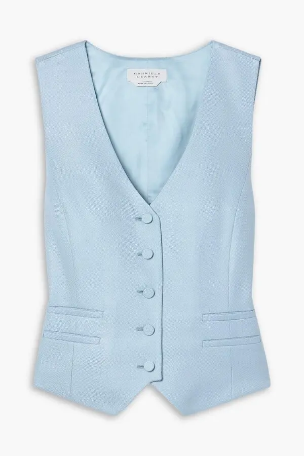 Gabriela Hearst Coleridge Silk And Wool-blend Vest - Light Blue