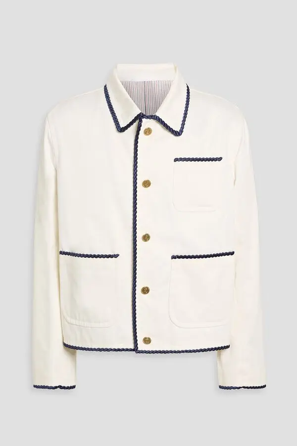 Thom Browne Embroidered Cotton-twill Jacket