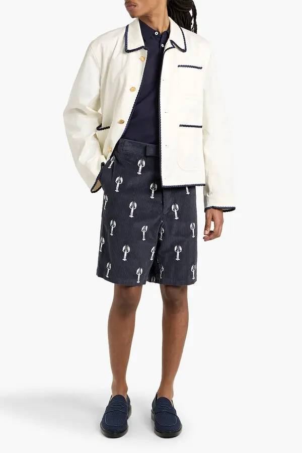 Thom Browne Embroidered Cotton-twill Jacket