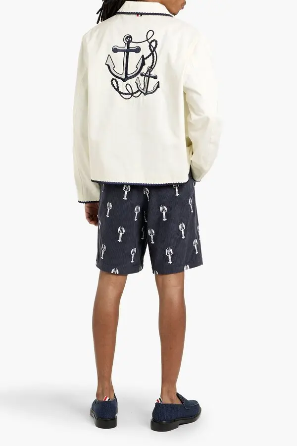 Thom Browne Embroidered Cotton-twill Jacket
