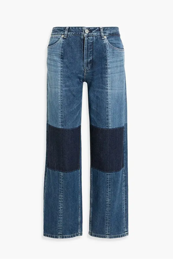JIL SANDER Patchworkeffect Highrise Straightleg Jeans