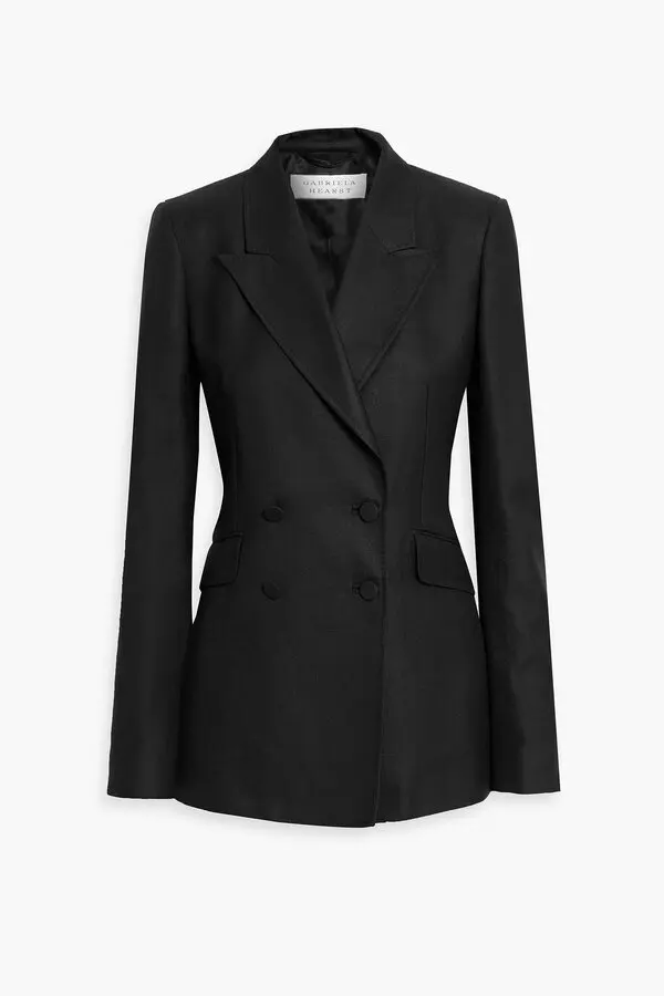 Gabriela Hearst Stephanie Wool, Silk, And Linen-blend Twill Blazer - Black