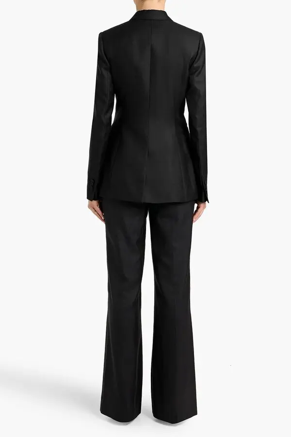 Gabriela Hearst Stephanie Wool, Silk, And Linen-blend Twill Blazer - Black