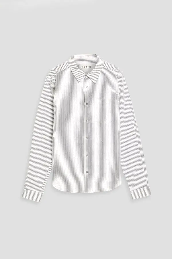 FRAME Striped Cotton Shirt - White