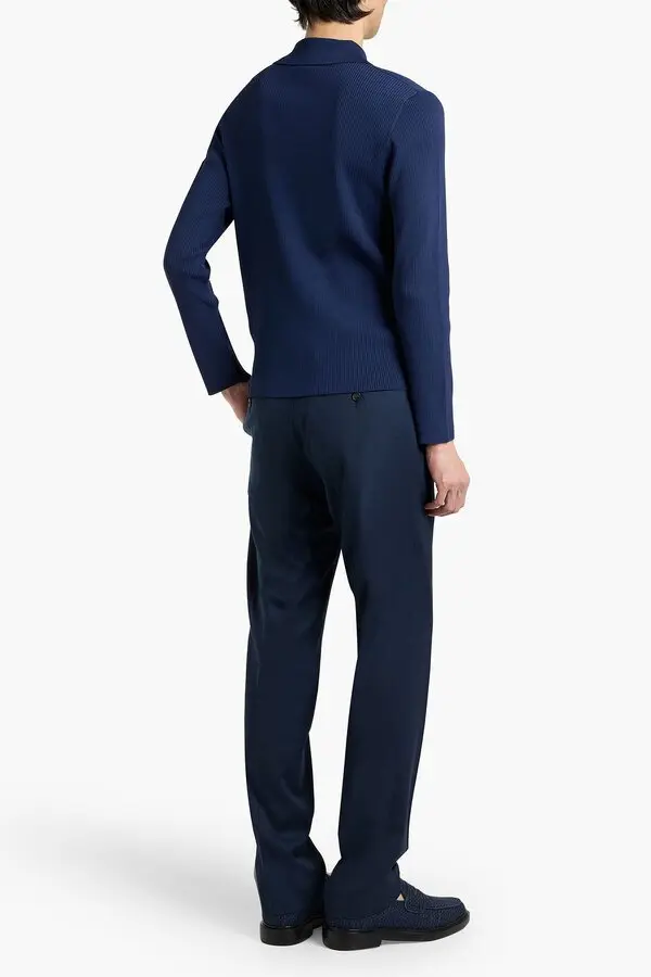 Sandro Ribbedknit Polo Shirt