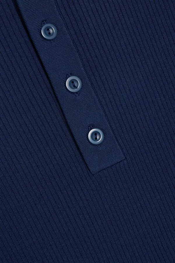 Sandro Ribbedknit Polo Shirt