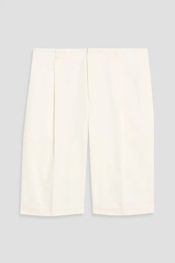 Thom Browne Pleated Cotton-twill Shorts - White