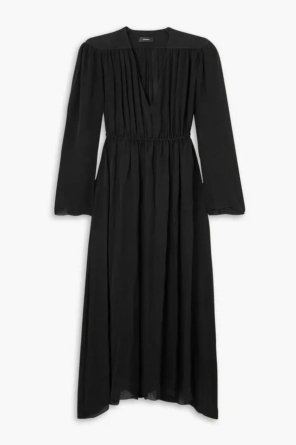 Wardrobe.NYC Gathered Silk-voile Maxi Dress