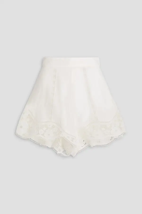 Zimmermann Broderie Anglaise Linen Shorts