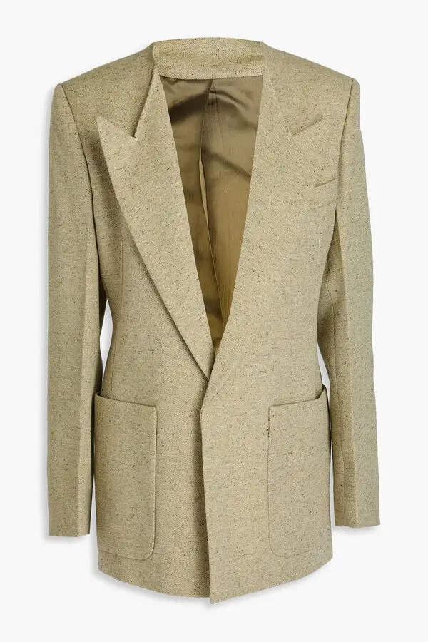 Victoria Beckham Donegal Woolblend Tweed Blazer - Sage Green