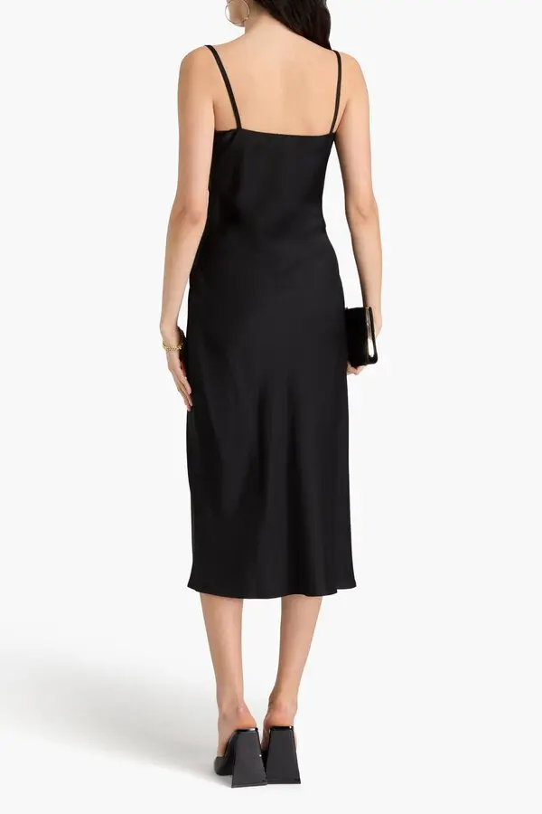 Versace Embellished Guipure Lace-paneled Satin Midi Dress