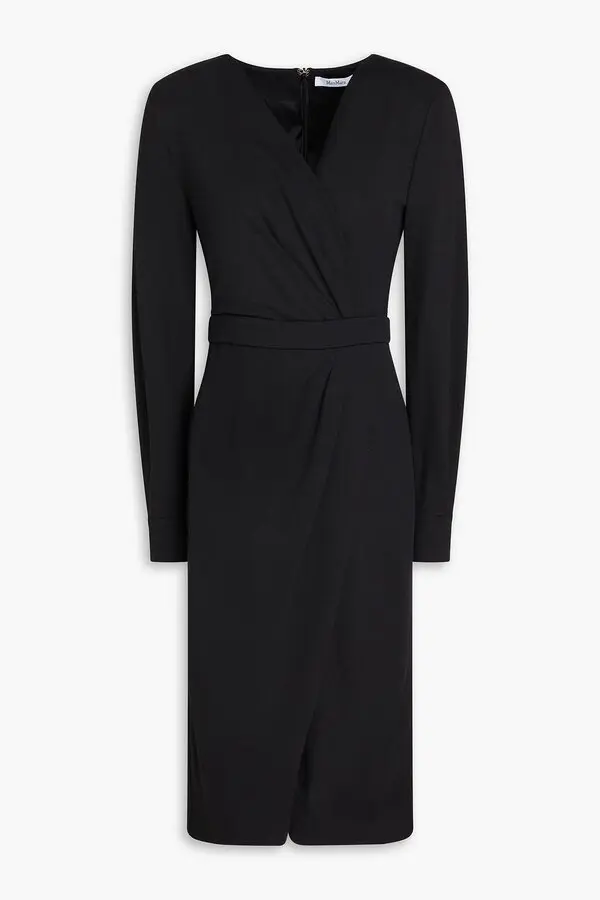 Max Mara Virtus Wrapeffect Jersey Dress - Black