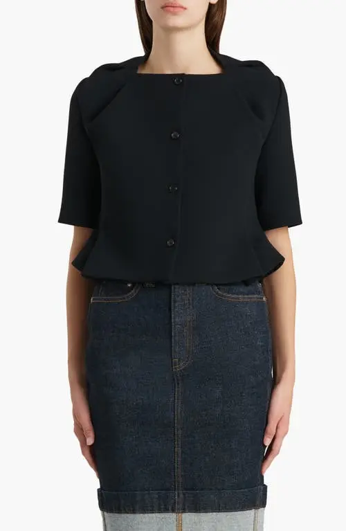 Khaite Franc Crepe Peplum Jacket - Black