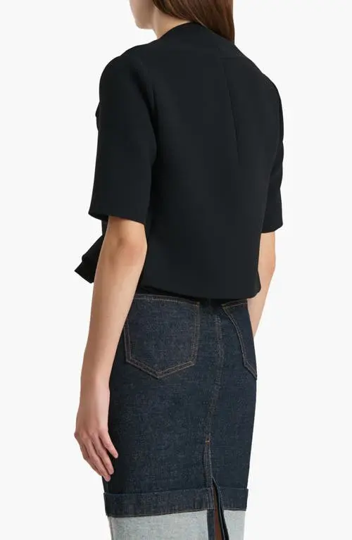 Khaite Franc Crepe Peplum Jacket - Black