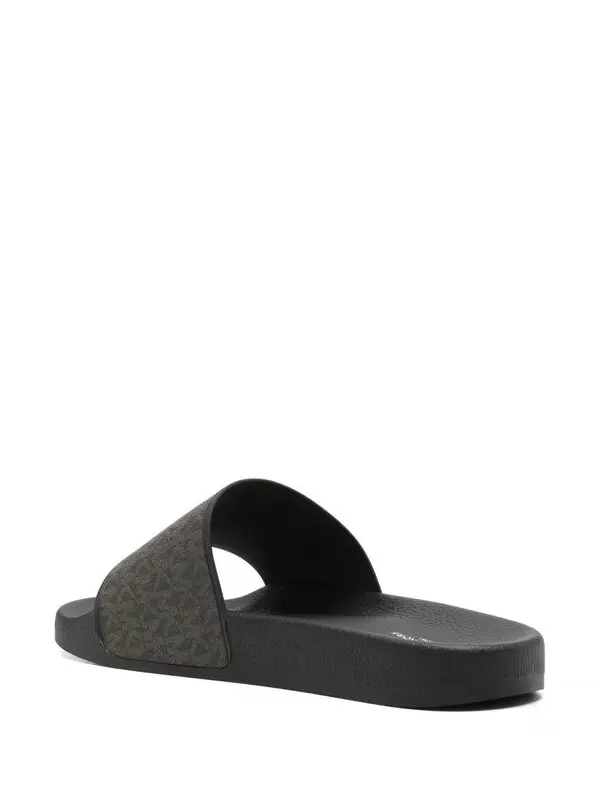 Michael Kors Jake Monogram Slides - Brown