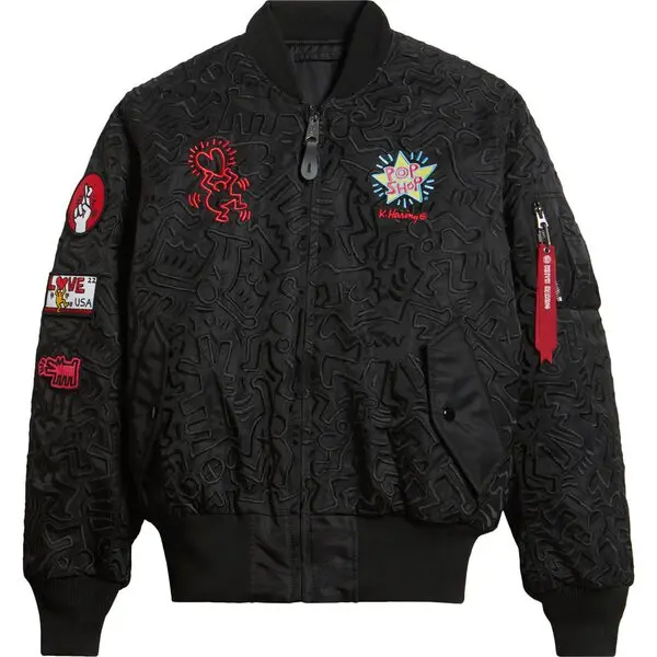 Alpha Industries X Keith Haring Ma-1 Embroidered Jacket