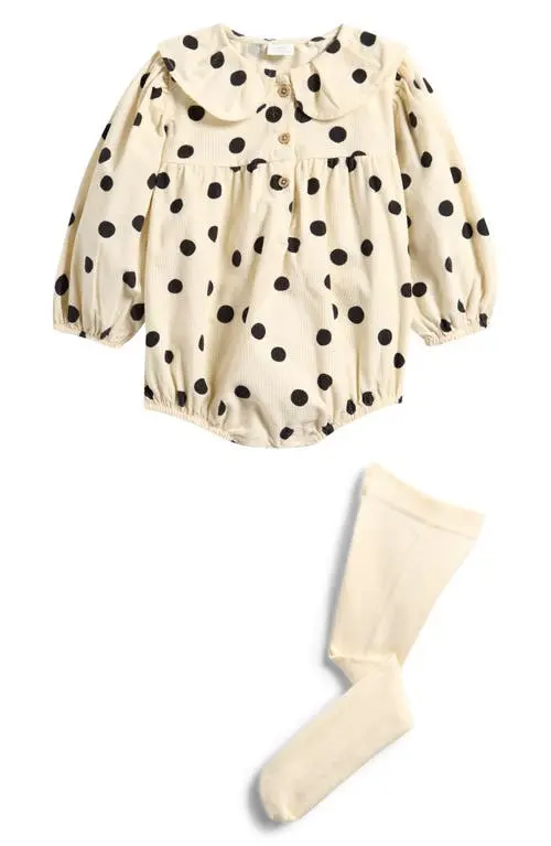 NEXT Polka Dot Romper And Tights Set - Neutral