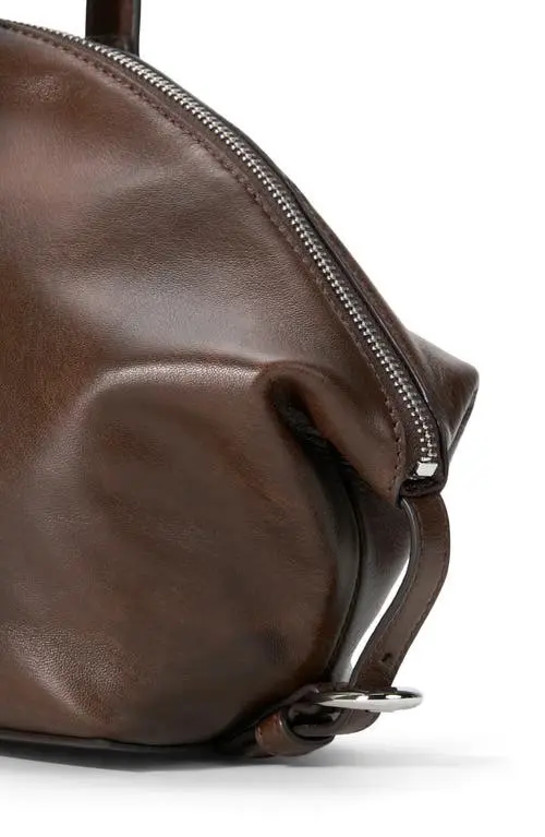 Staud Leather Shoulder Bag - Espresso Distressed