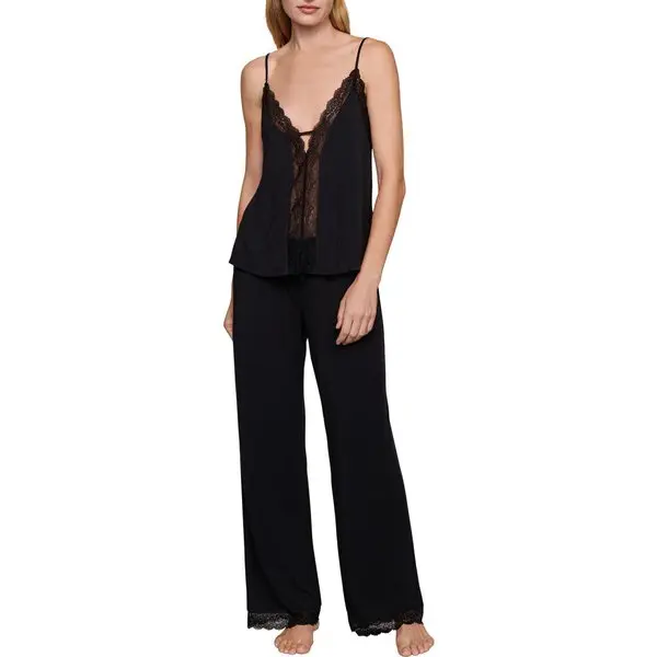 Eberjey Lara Long Pajamas - Black