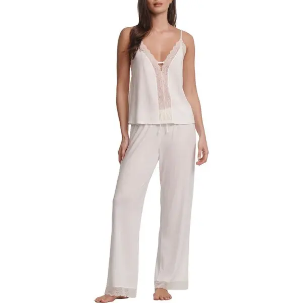 Eberjey Lara Long Pajamas - Ivory