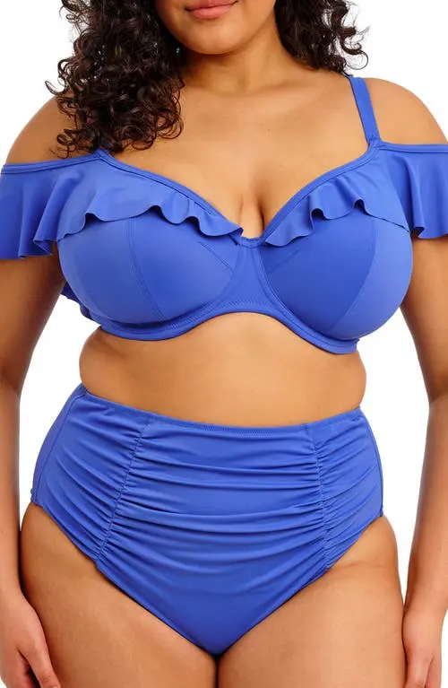 Elomi Plain Sailing Ruffle Underwire Bikini Top - Azure
