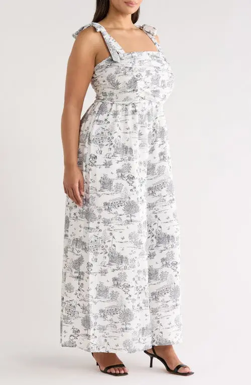 SUGARLIPS Renzo Toile Tie-strap Jumpsuit