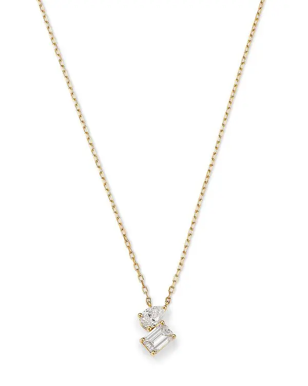 Bloomingdale'S Luxe Collection Certified Lab Grown Diamond Toi Et Moi Pendant Necklace In 14k Yellow 1.0 Tcw - Gold