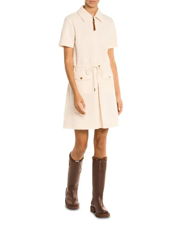 Moncler Textured Mini Dress - Natural