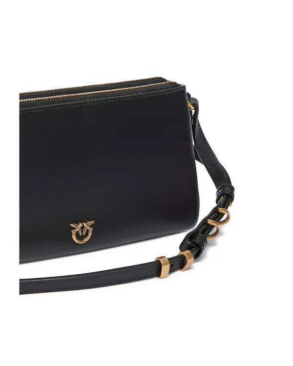 Pinko Double Mini Leather Shoulder Bag