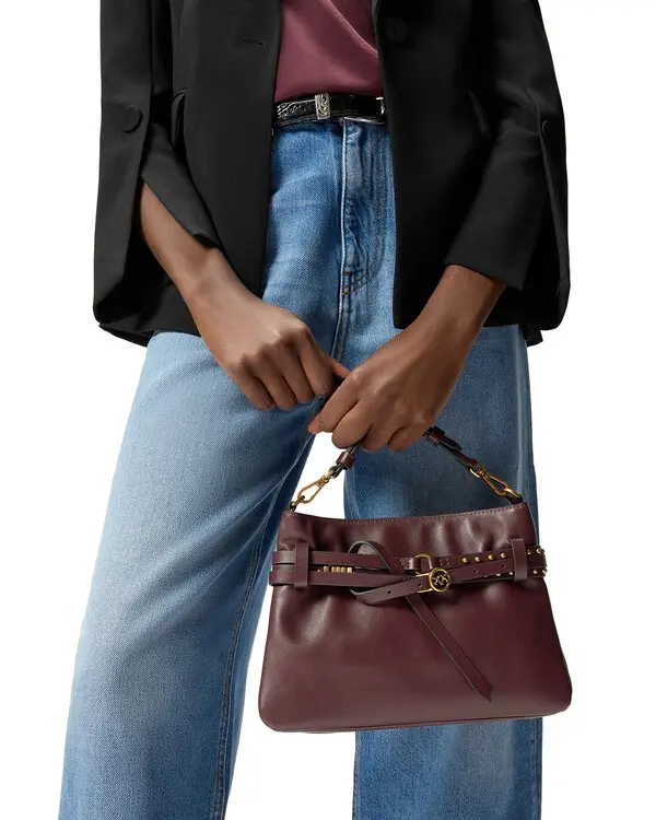 Pinko Mini Belted Leather Shoulder Bag
