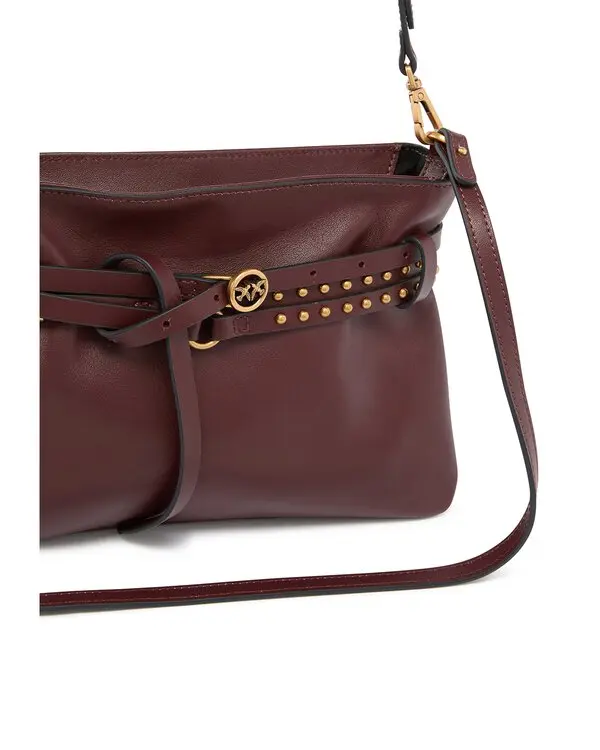 Pinko Mini Belted Leather Shoulder Bag