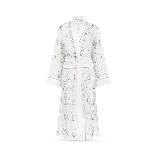 Gingerlily X Memo Press Silk Robe - Forget Me Not (ivory)