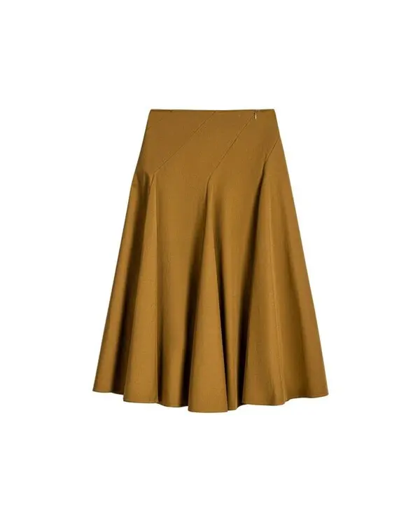 NOCTURNE Flared Midi Skirt - Camel