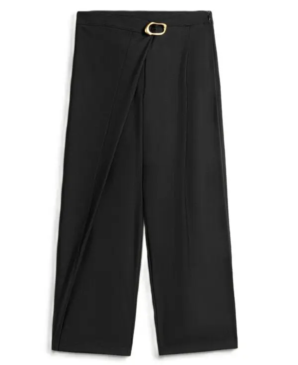 NOCTURNE Asymmetric Buckle Pants - Black