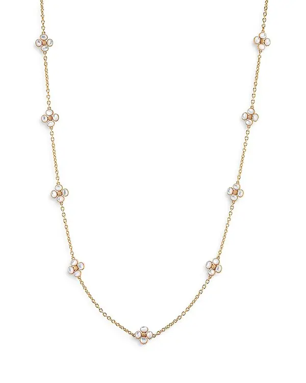 CAPUCINE DE WULF Berry Clover Mother Of Pearl Double Sided Necklace - Pearl White