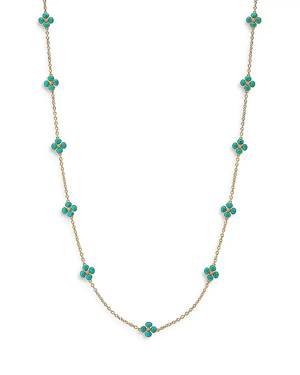 CAPUCINE DE WULF Berry Clover Mother Of Pearl Double Sided Necklace - Turquoise