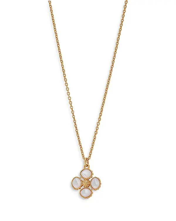 CAPUCINE DE WULF Berry Clover Charm Necklace - Pearl White