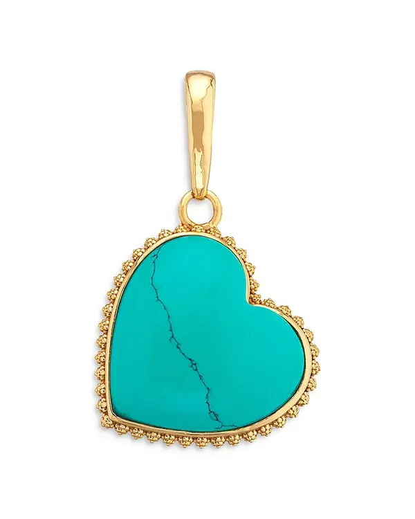 CAPUCINE DE WULF Love Mother Of Pearl Heart Charm - Turquoise