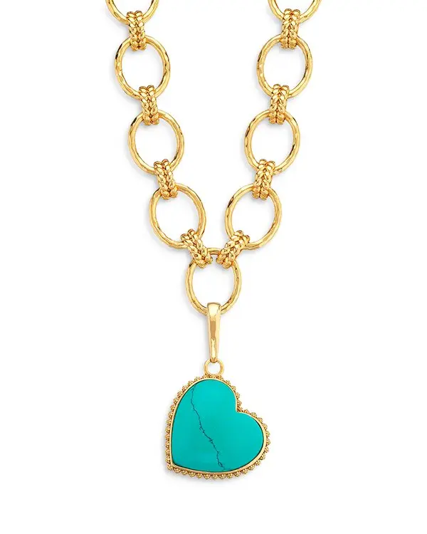 CAPUCINE DE WULF Love Heart Charm - Turquoise