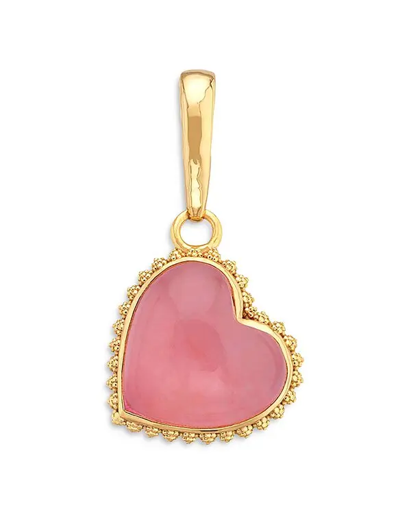 CAPUCINE DE WULF Love Mother Of Pearl Medium Heart Charm - Pink