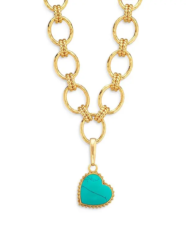 CAPUCINE DE WULF Heart Charm - Turquoise