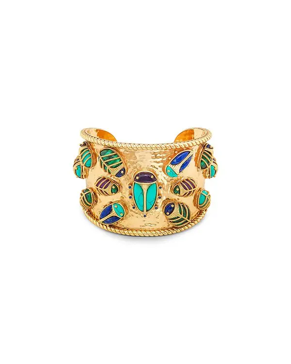 CAPUCINE DE WULF Gemstone Scarab Family Reunion Cuff Bracelet - Multi