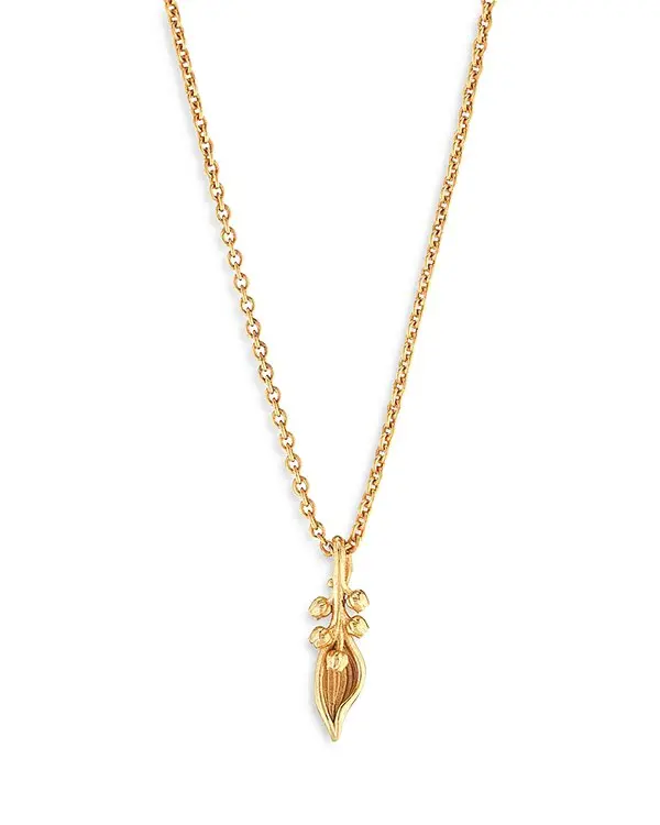 CAPUCINE DE WULF Meadow Lily Pendant Necklace, 16 - Gold