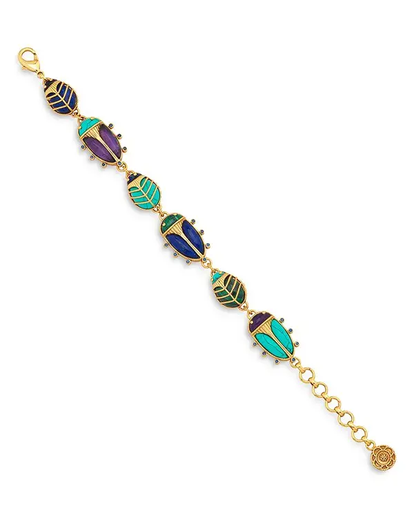 CAPUCINE DE WULF Gemstone Scarab Link Bracelet - Multi