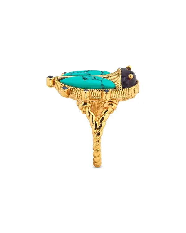 CAPUCINE DE WULF Amethyst & Scarab Grande Ring