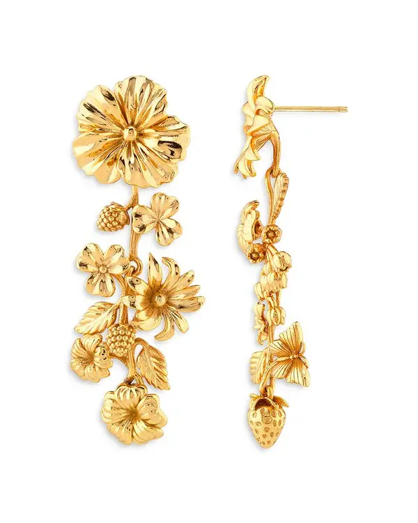 CAPUCINE DE WULF Meadow Bouquet Mismatch Linear Drop Earrings