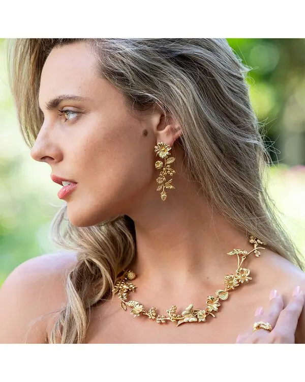 CAPUCINE DE WULF Meadow Bouquet Mismatch Linear Drop Earrings